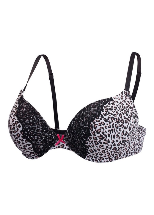 Sutien Lemila push up animal print cu negru 80B EU - eMAG.ro