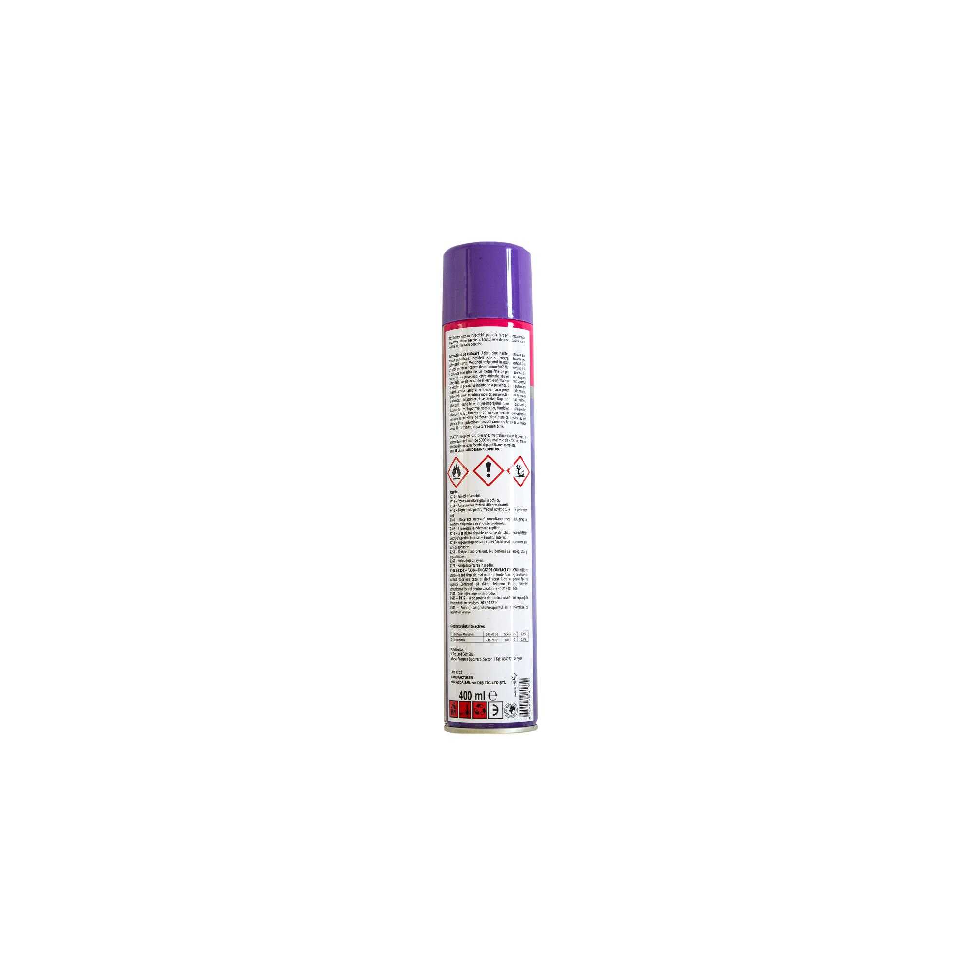 Spray insecticid cu aerosol Samtox,spray universal impotriva insectelor zburatoare, 400 ml - eMAG.ro