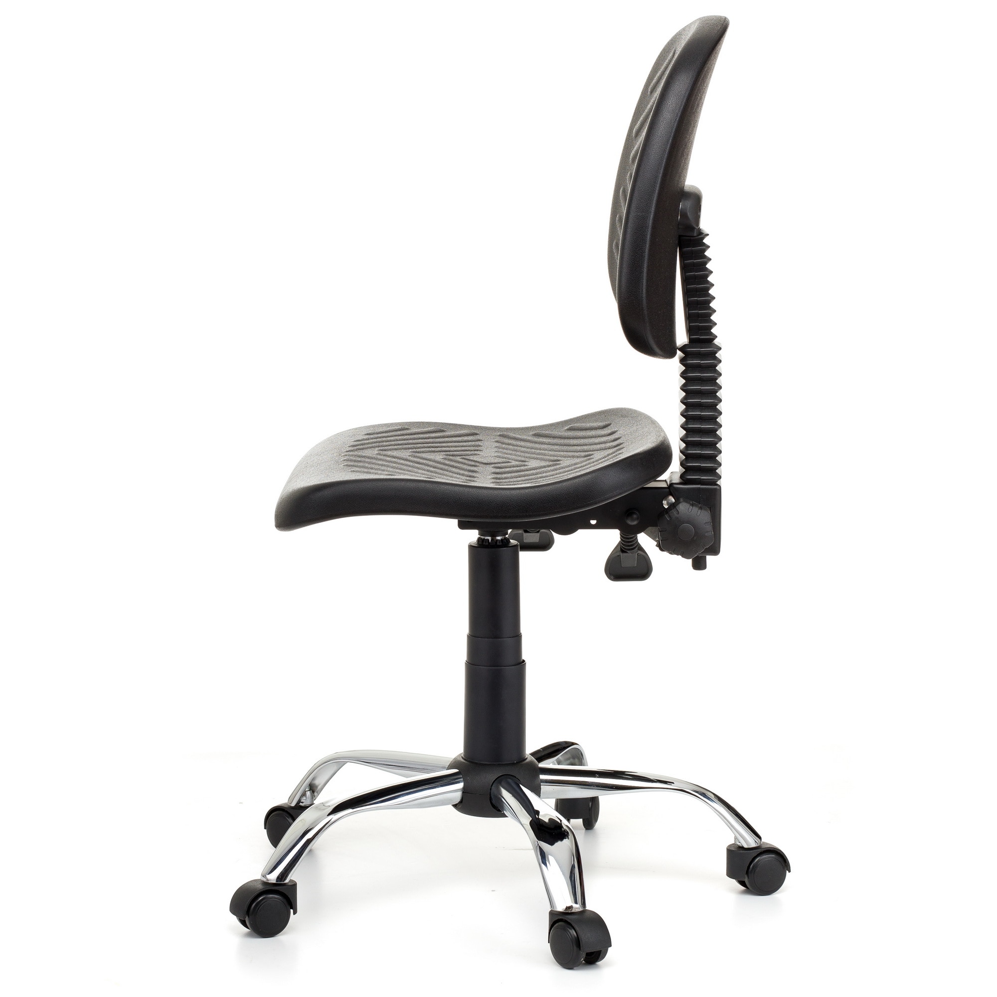 Scaun laborator QMOBILI 1290 GAMMA Negru, sezut si spatar poliuretan ...