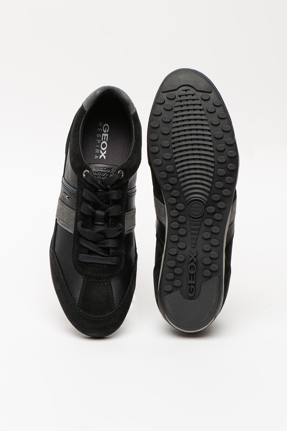 Geox, Pantofi sport cu garnituri din piele intoarsa Wells - eMAG.ro