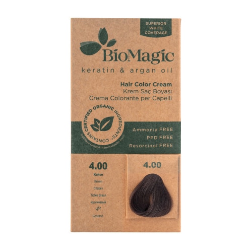 Безамонячна боя за коса, BioMagic, 4.00 Кафява, 150 мл - eMAG.bg