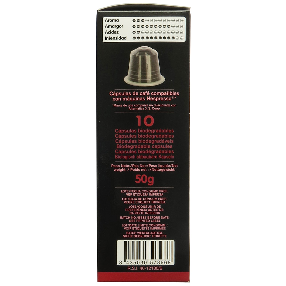 Capsule cafea bio Forte Alternativa3, compatibile Nespresso, 10 capsule ...