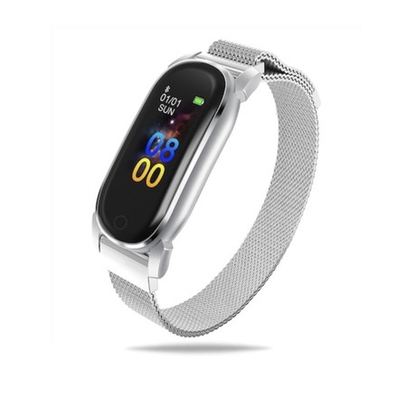 Smartwatch Kinex, D8, Otel, 0.96", Compatibil iOS/Android, Monitorizare ...