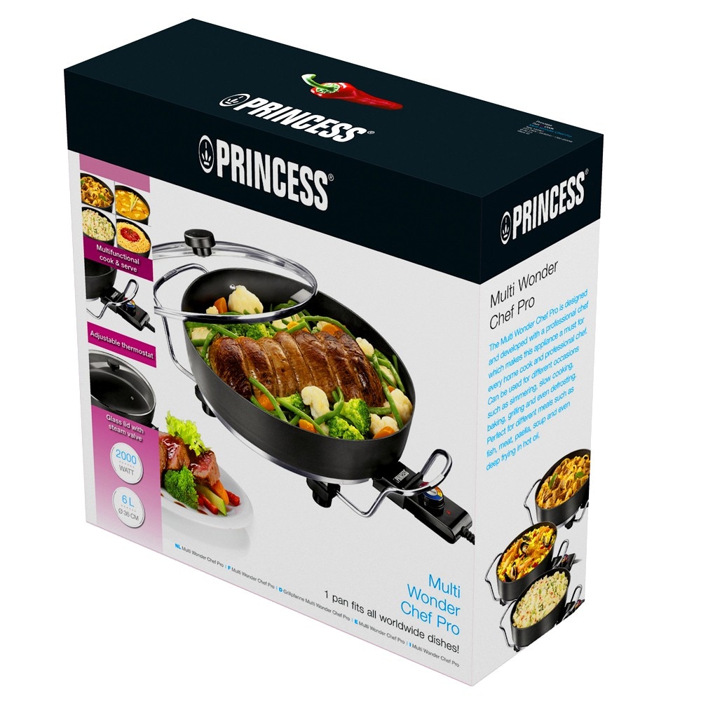 Мултикукър Princess Multi Wonder Chef Pro 162367, 2000W, Teflon Dupont ...