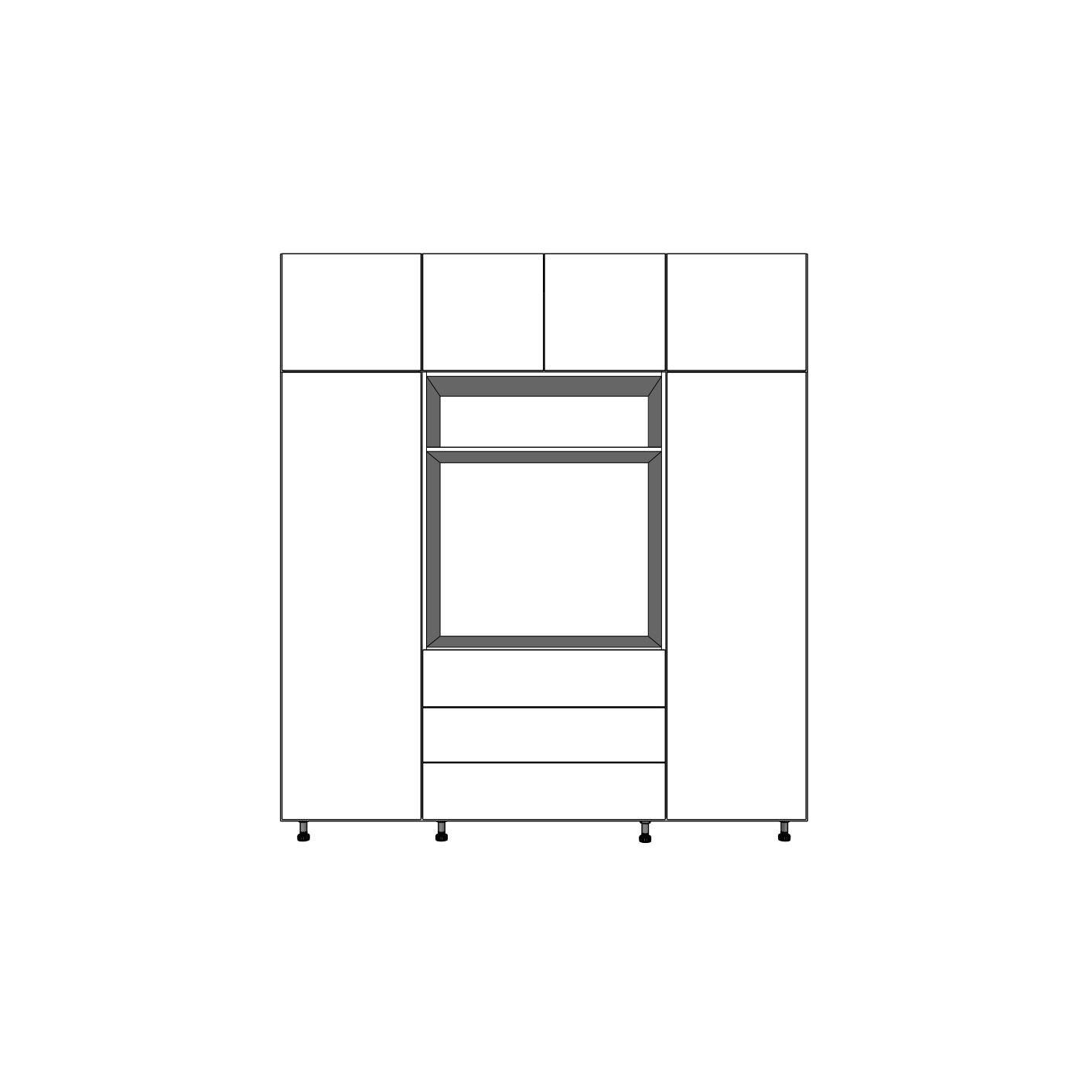 Dulap, White, Alb, lungime - 223 cm latime -60 cm inaltime- 250 cm, Pal ...
