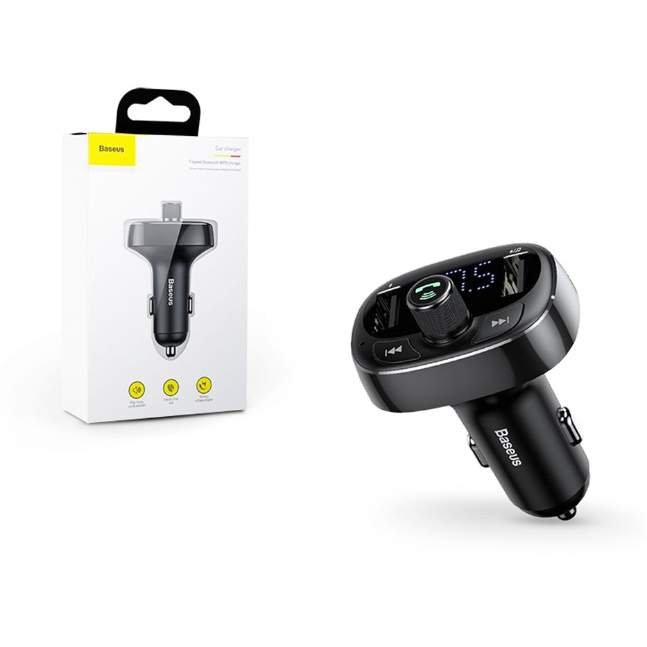 Baseus Bluetooth FM-transmitter/szivargyújtó töltő - 2xUSB + MP3 + TF ...