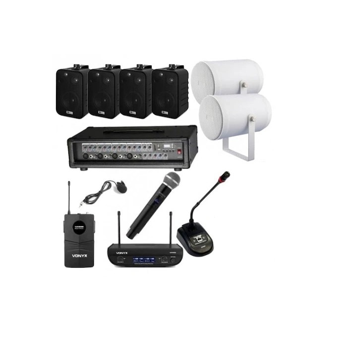 Sistem Sonorizare Biserica, A11, 4 x Boxe Interior Negre, 2 x ...
