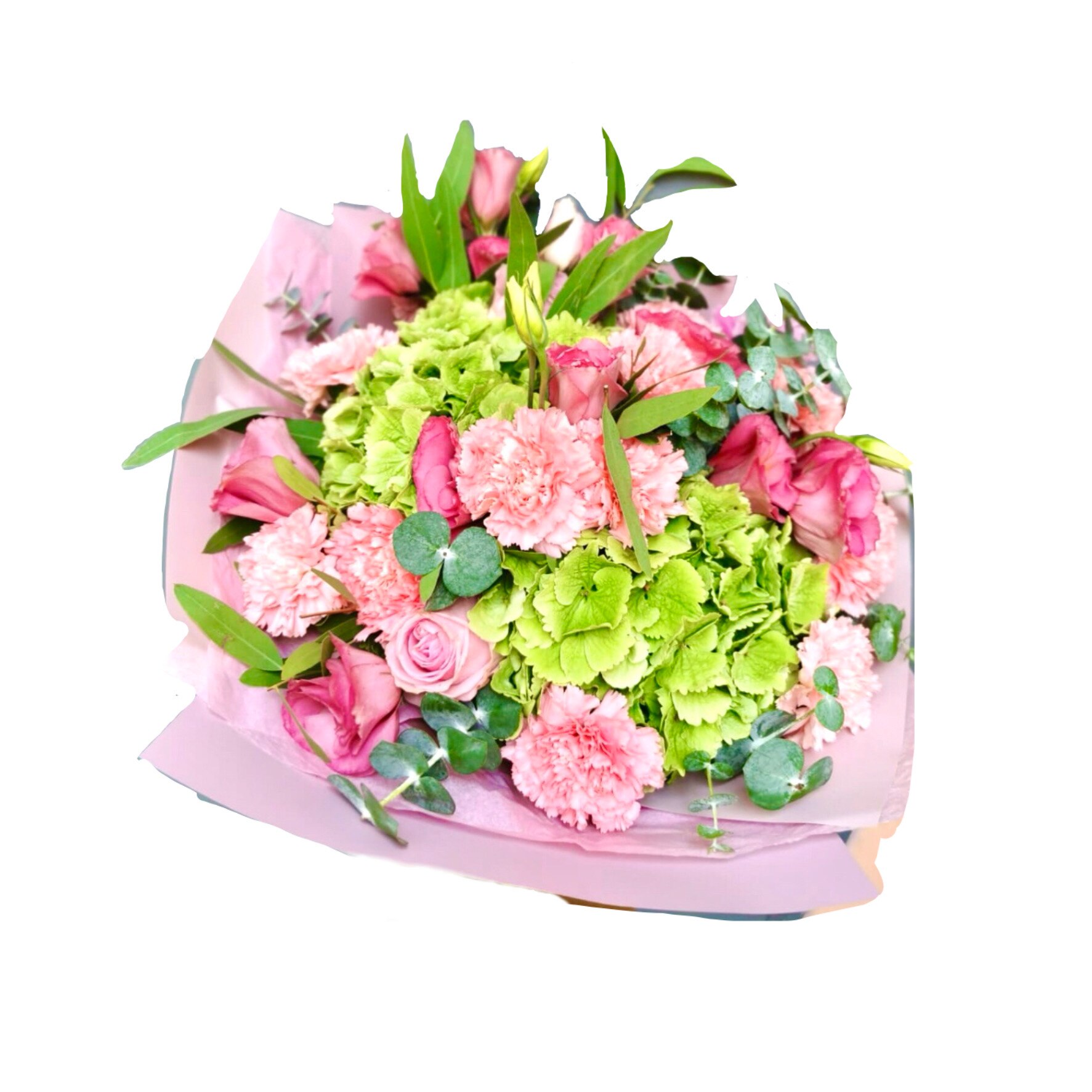 Buchet din hortensie, garoafe, lisiantus - eMAG.ro