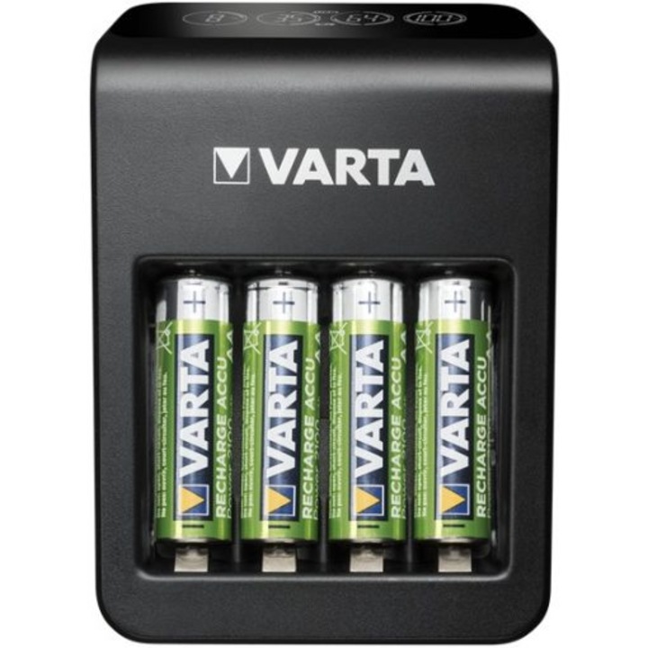 Incarcator Acumulatori Varta LCD Plug Charger+ 57687, AA/AAA/9V + 4 ...