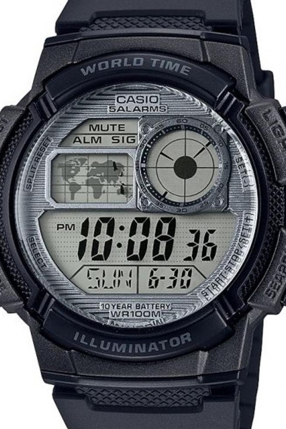 Casio, Ceas cronograf digital, Negru - eMAG.ro