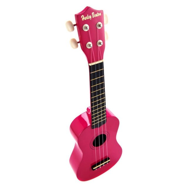 Ukulele Chitara, Culoare Roz Magenta, 4 Corzi, Husa de Transport ...