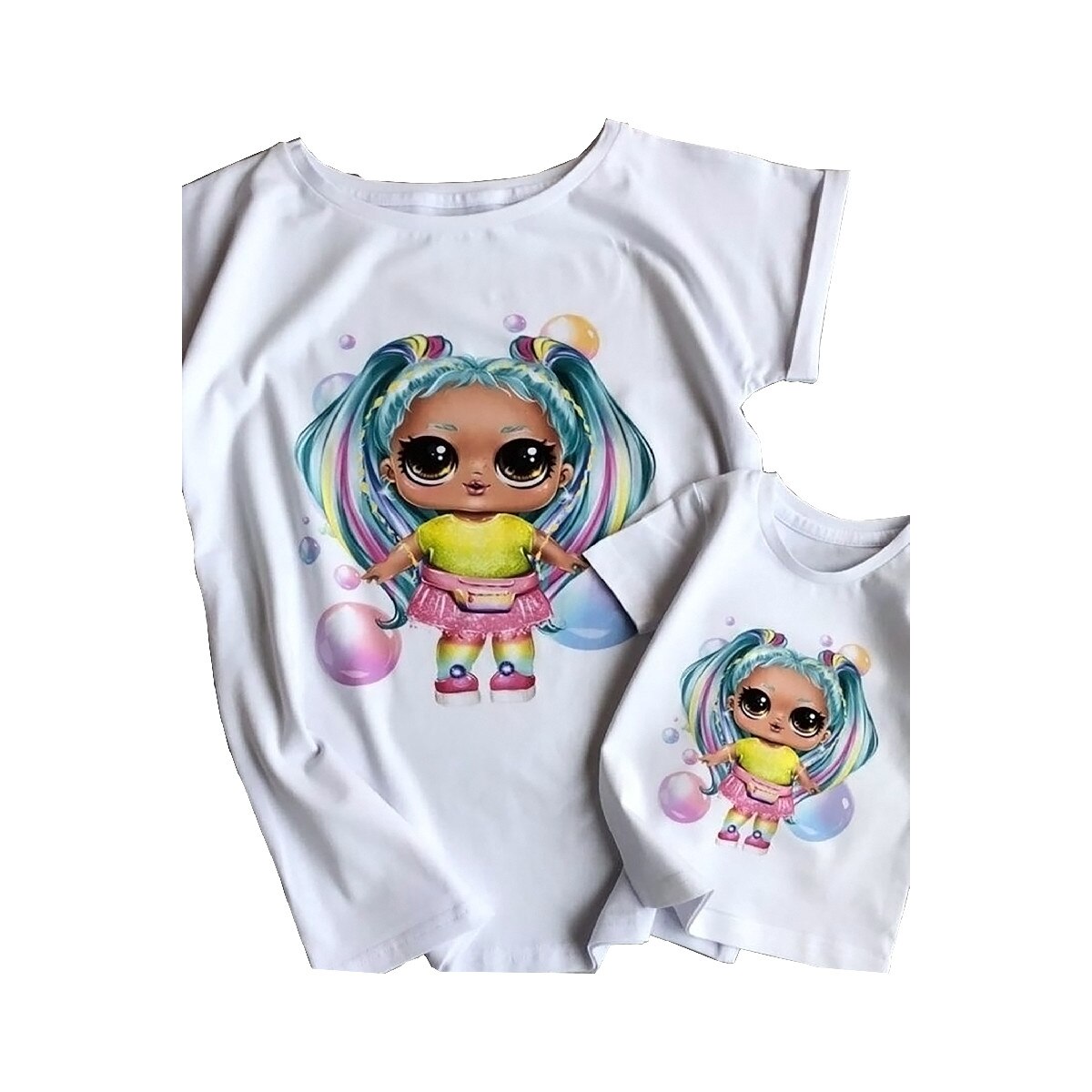 Set tricouri mama fiica Doll, albe, 2XL - eMAG.ro