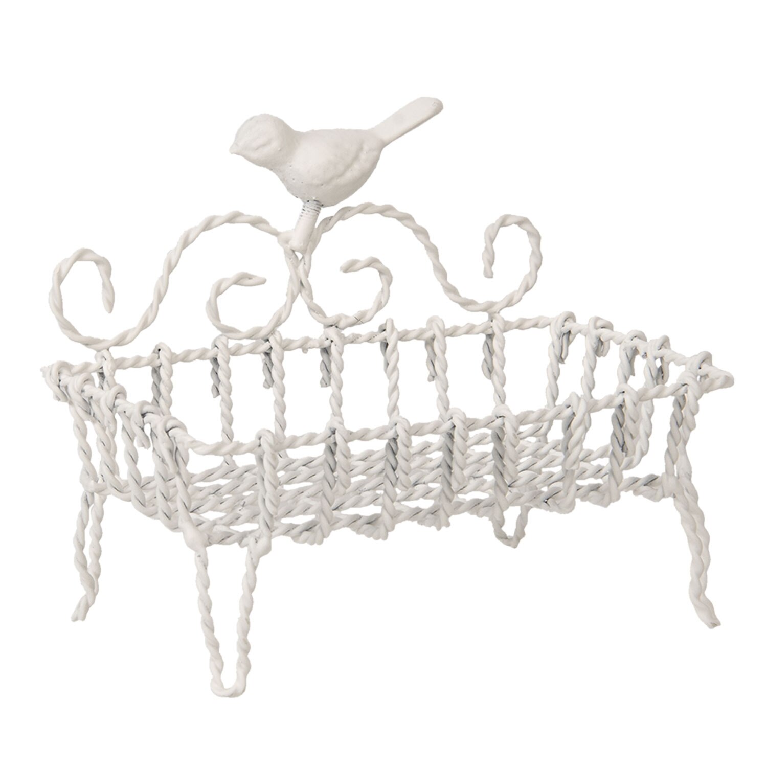 Savoniera fier forjat alb patinat Bird 6 cm x 9 cm x 14 cm - eMAG.ro