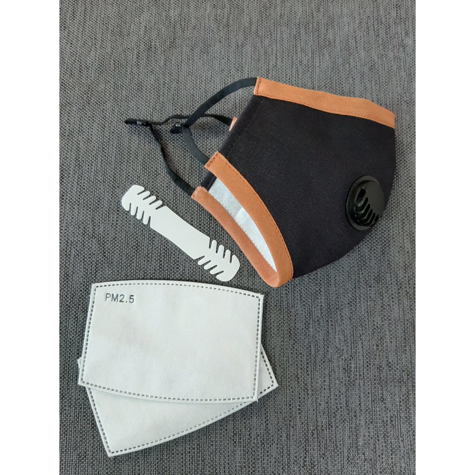 Masca protectie premium, cu valva, 2 filtre carbon PM2.5, plus prindere ...