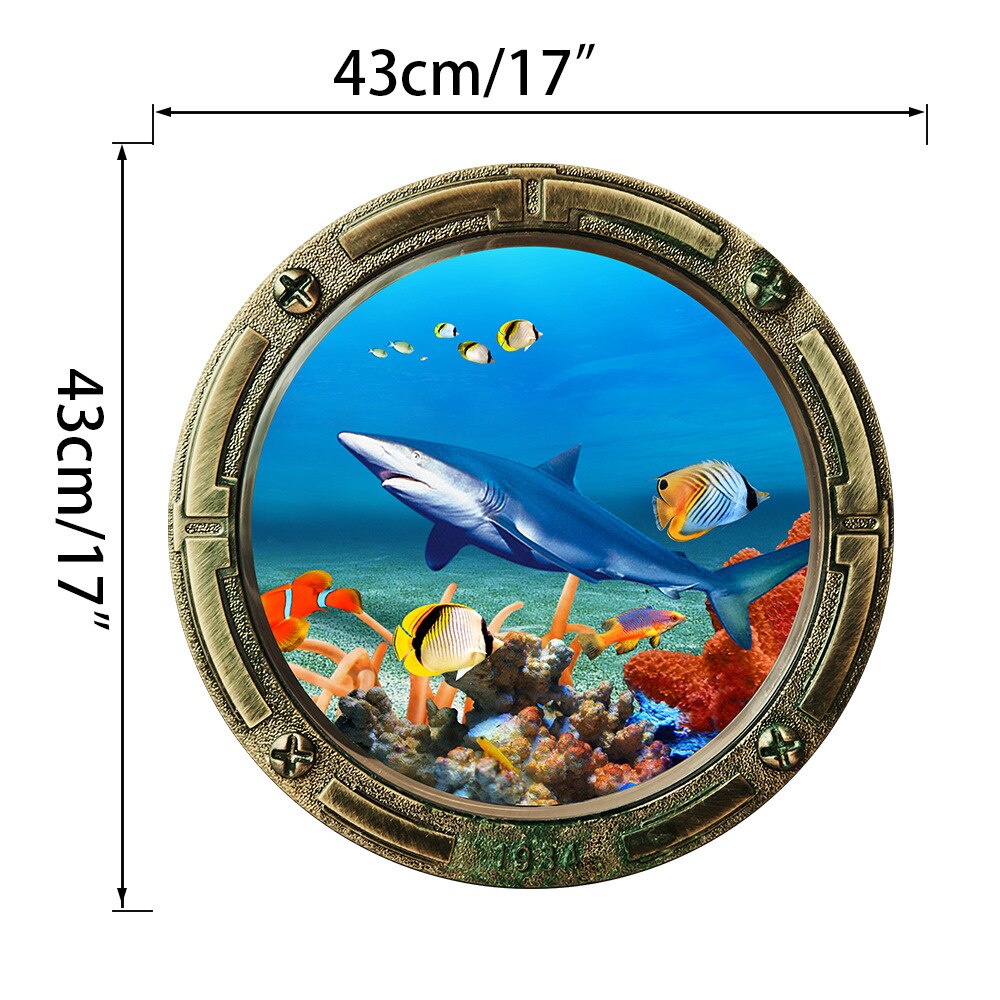 Sticker decorativ de perete 3D World Sea, 43x43 cm, multicolor - eMAG.ro