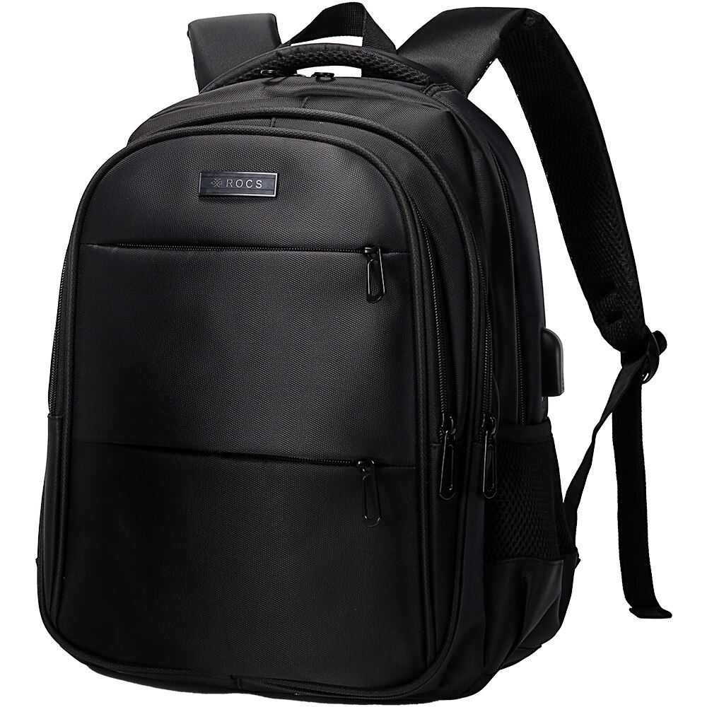 Rucsac smart casual ROCS, unisex, rezistent la stropi de apa, port USB ...