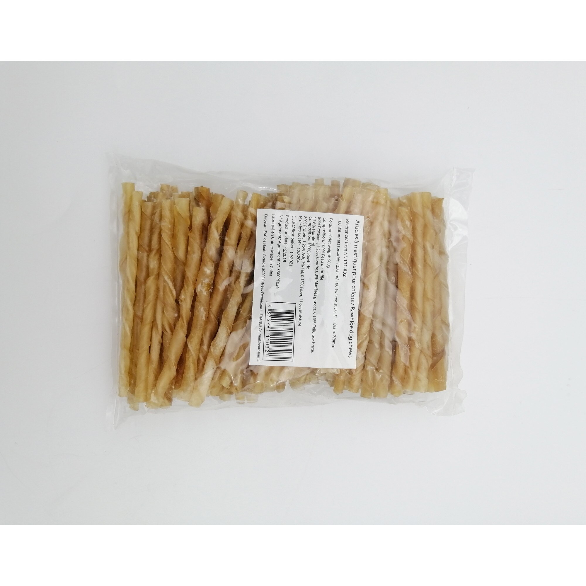 Set 100 sticksuri rasucite pentru caini, Eurosiam, 500 g, 111-032 - eMAG.ro