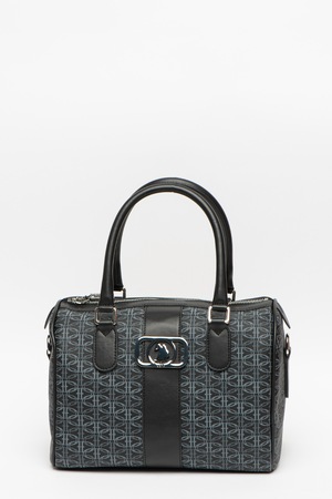 U.S. Polo Assn., Geanta bowler de piele ecologica cu imprimeu monograma ...