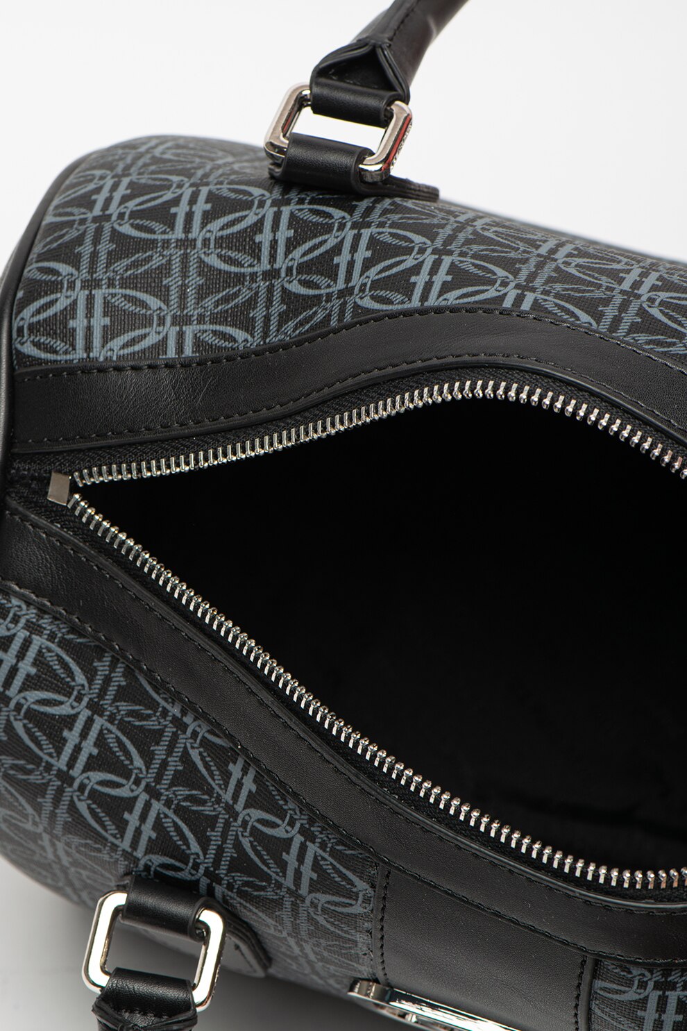 U.S. Polo Assn., Geanta bowler de piele ecologica cu imprimeu monograma ...