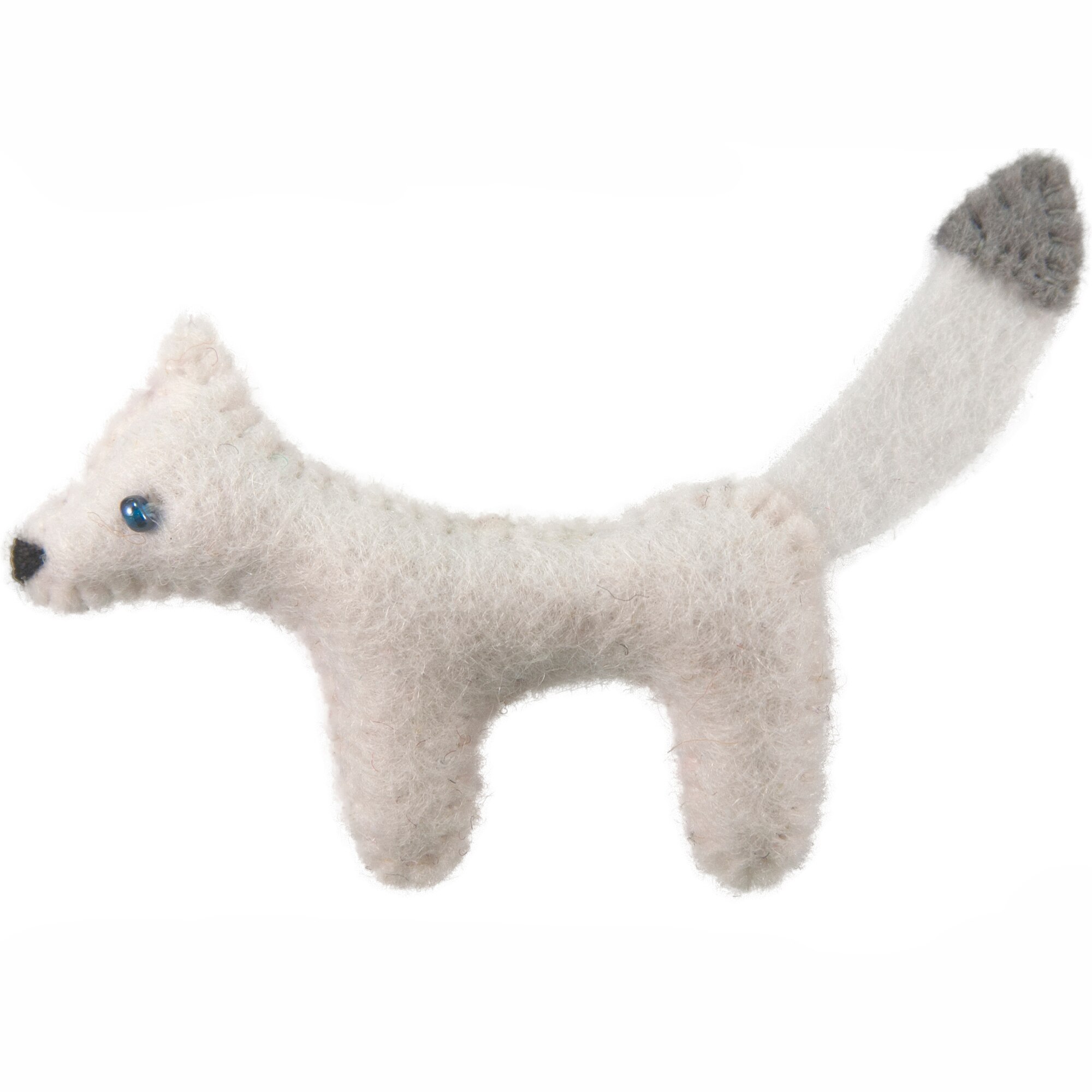 Figurina Vulpe Polara, Fetru, Alb, 8x4x1 cm - eMAG.ro