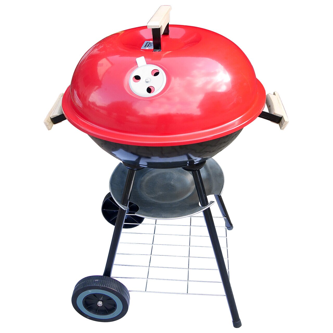 Gratar gradina, grill rotund, cu roti, capac, 40x72 cm, globus - eMAG.ro