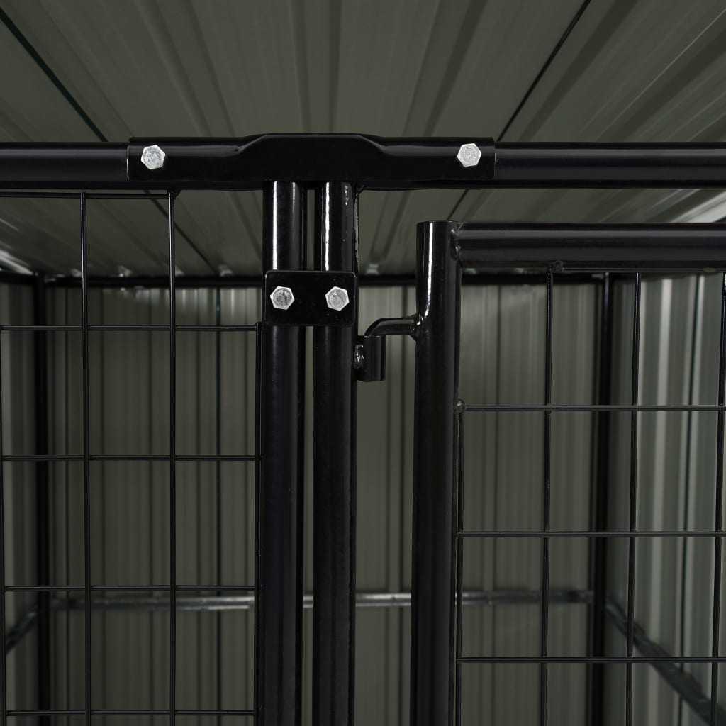 Cotet/Tarc exterior acoperit pentru caini, vidaXL, Otel zincat, 133 x ...