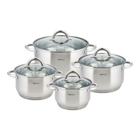 Set oale inox KingHoff, cu capac, 8 piese - eMAG.ro