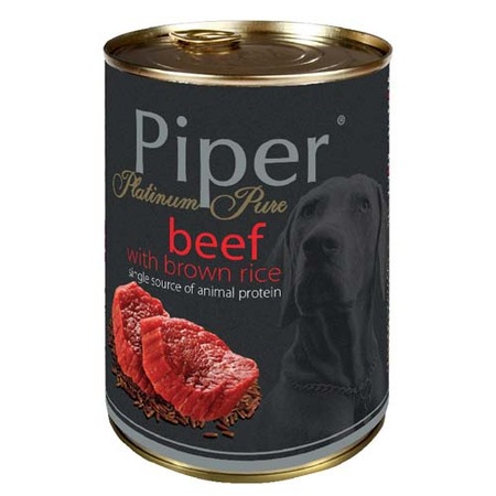Piper Platinum Pure 400g marhahús és barna rizs konzerv felnőtt ...