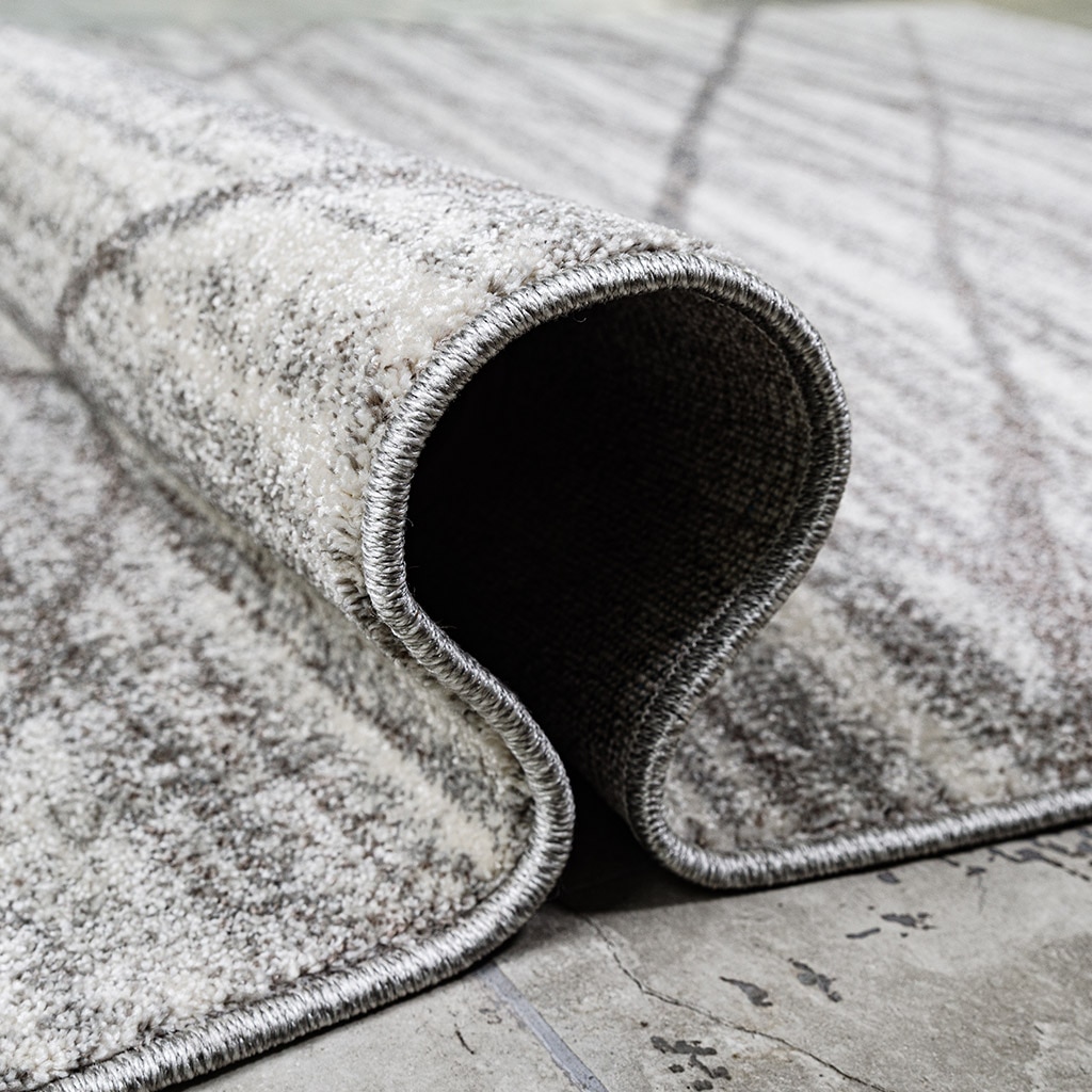 Covor Beenom, romburi, gri/bej, 150cm x 300cm,model 1012/0125 - eMAG.ro