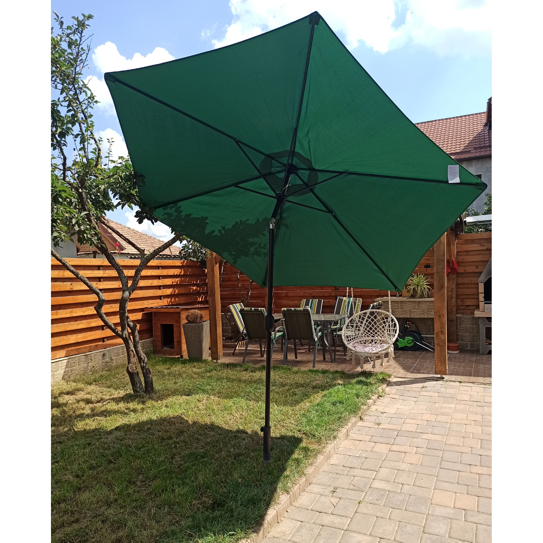 Umbrela terasa gradina GU19, cu manivela si inclinare, rotunda 300cm ...