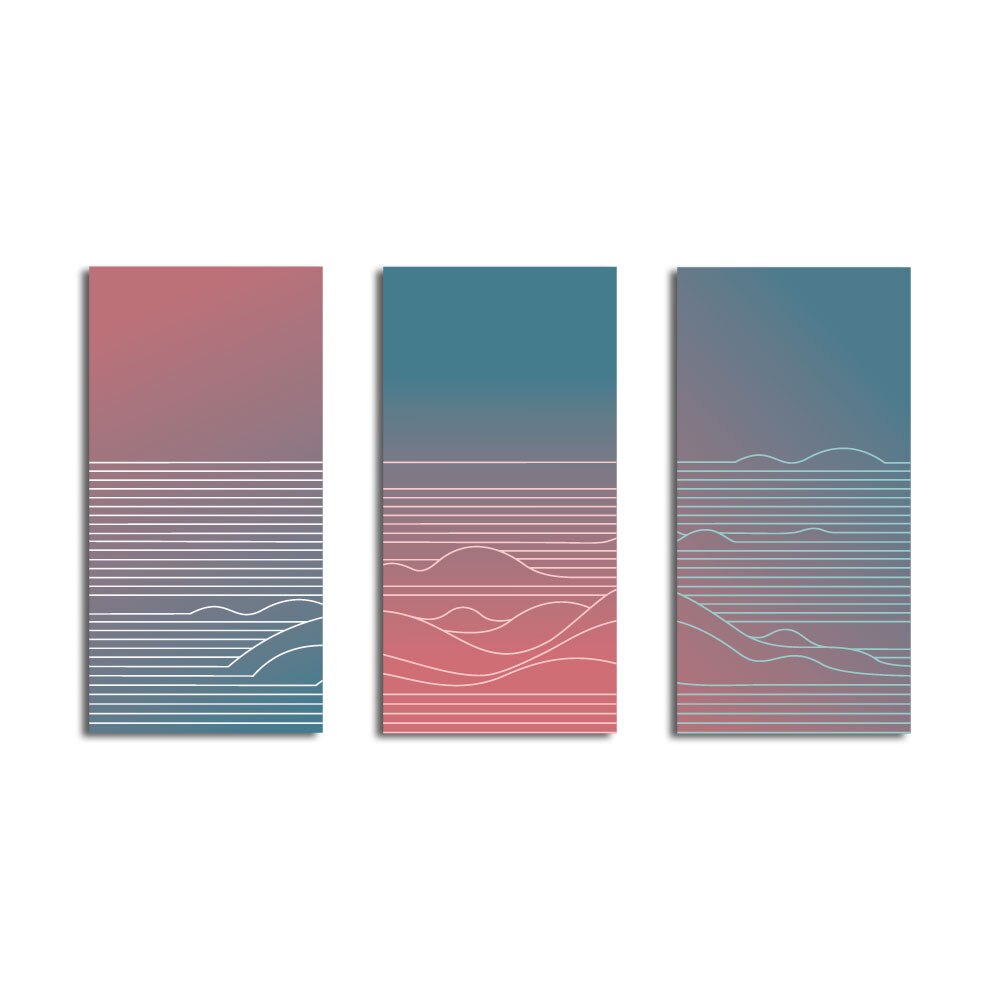 Set Tablouri Canvas 3 piese, Colectia Japoneza Set Linii Iluzie 20 cm x ...