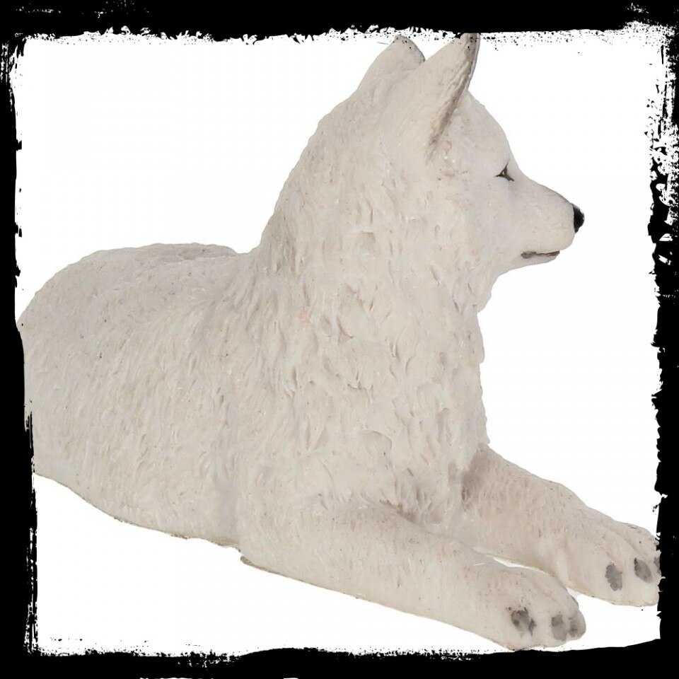 Statueta lup alb Puiul iernii 12 cm - eMAG.ro