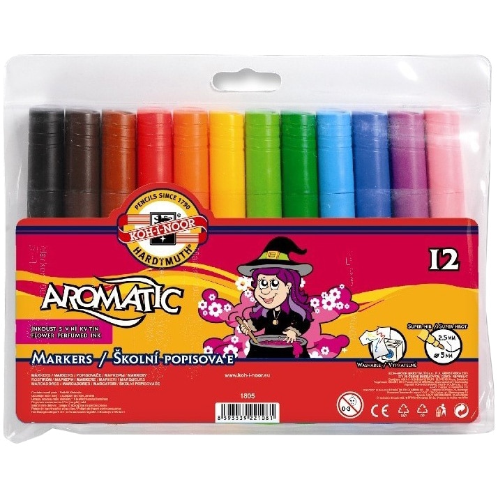 Set 12 carioci colorate Koh-I-Noor jumbo - eMAG.ro