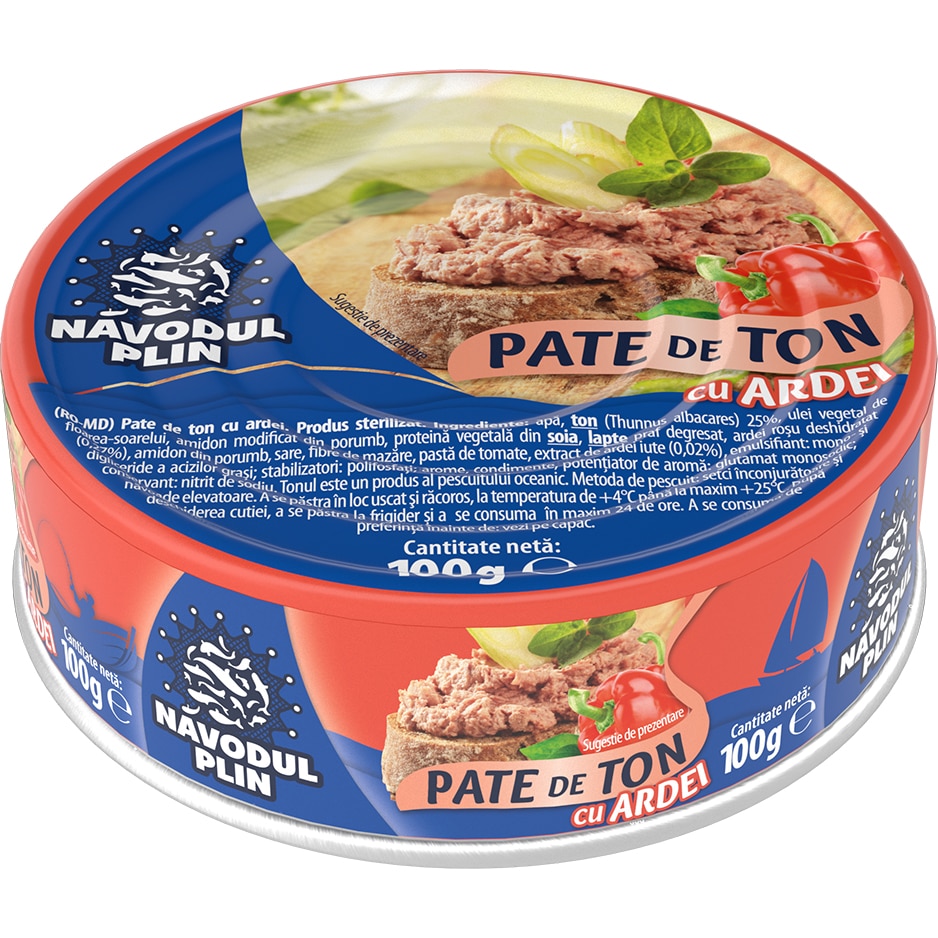 Pate de ton cu ardei Navodul Plin, 100g - eMAG.ro