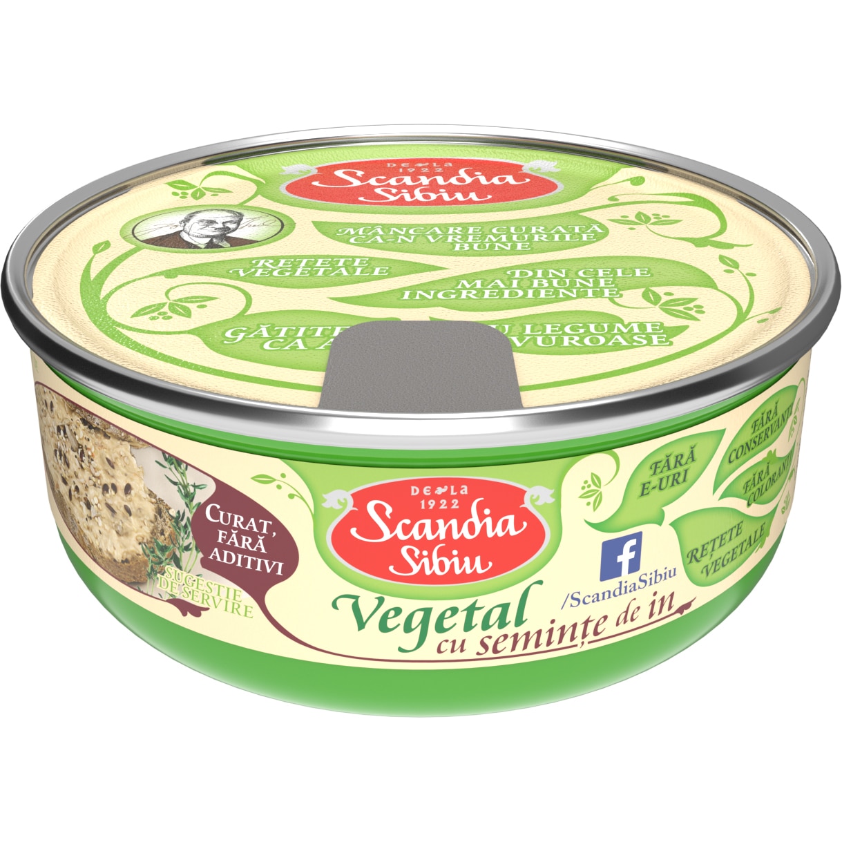 Pate vegetal cu seminte de in Scandia Sibiu, 120g - eMAG.ro