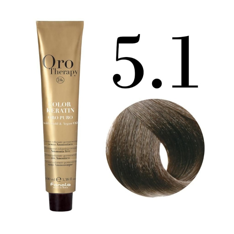 Vopsea Permanenta fara Amoniac Oro Therapy Color Keratin 5.1 Castaniu ...