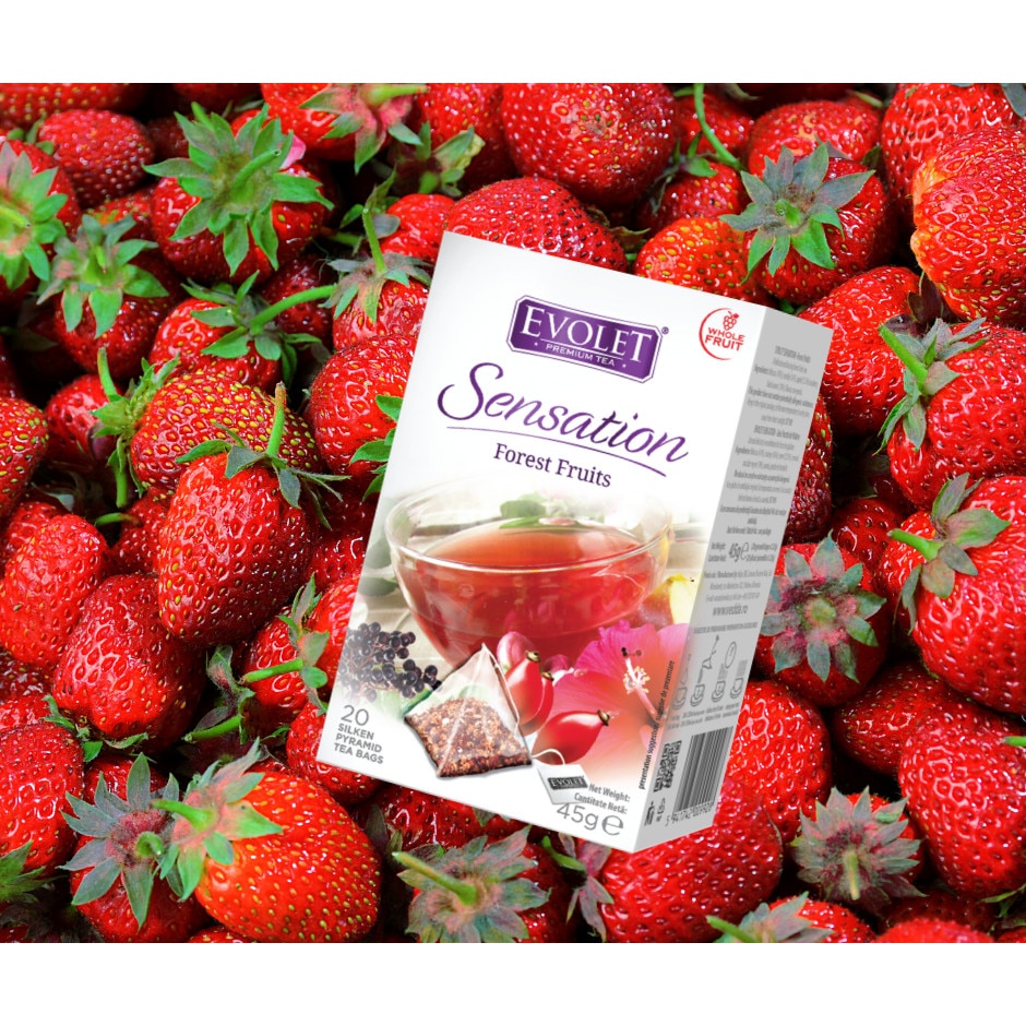 Ceai Fructe de padure EVOLET 20 plicuri piramida x 2,25 gr - eMAG.ro
