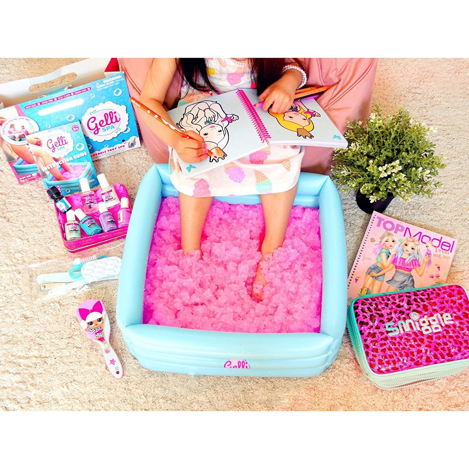 Set Gelli Spa Glittery Pink Inflatable Foot Spa, Roz - eMAG.ro