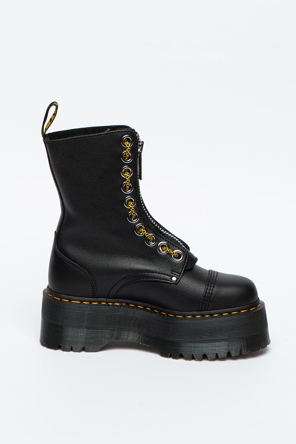 Dr. Martens, Кожени боти Sinclair Hi Max с равна платформа, Черен, 3 ...