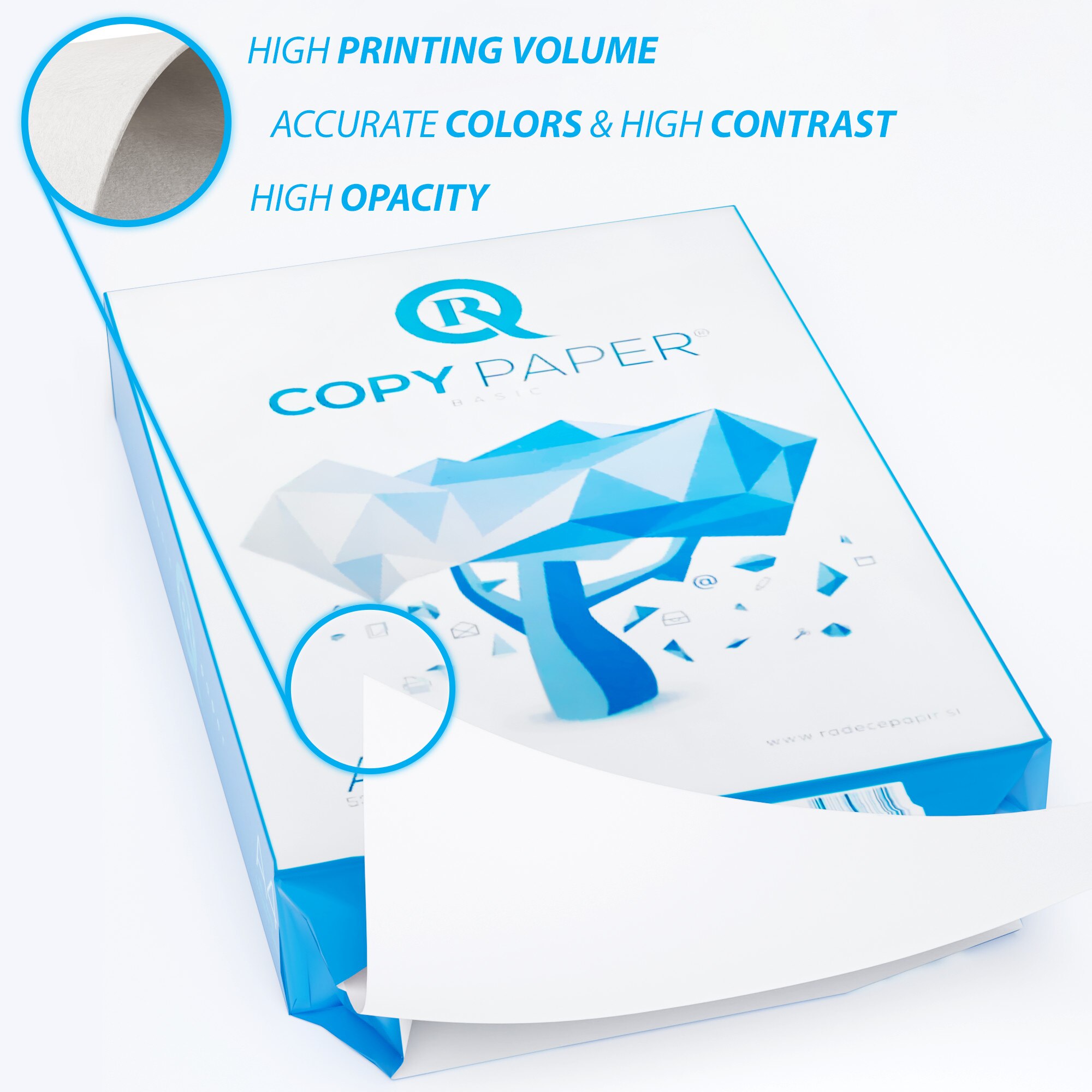 Hartie Copiator A4 R CopyPaper Basic, 80g/mp, 5 topuri/cutie, 500 coli ...