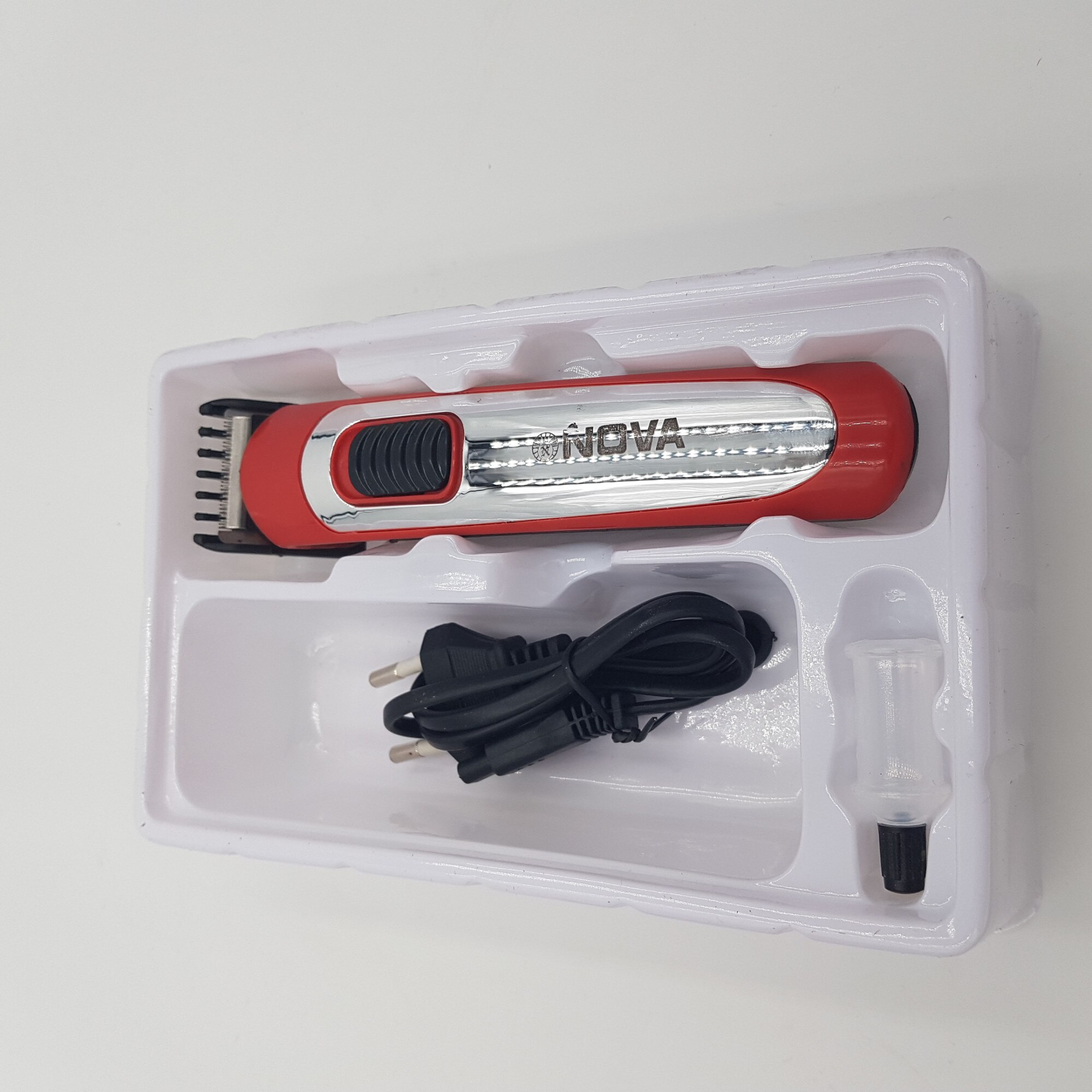 Masina tuns barba si contur reincarcabila fara fir Nova 8607, rosu ...