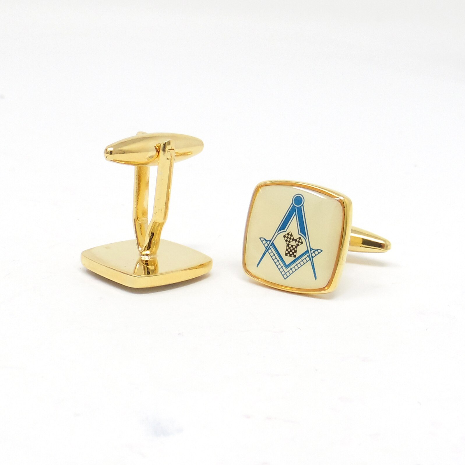 Butoni masonici, echerul si compasul, pentru ucenici, calfe si maestri ...