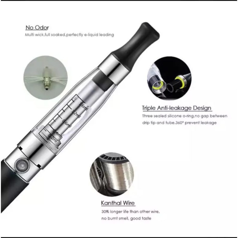 Електронна цигара eGo CE5, 900 mAh, +10мл. течност, Черен - eMAG.bg