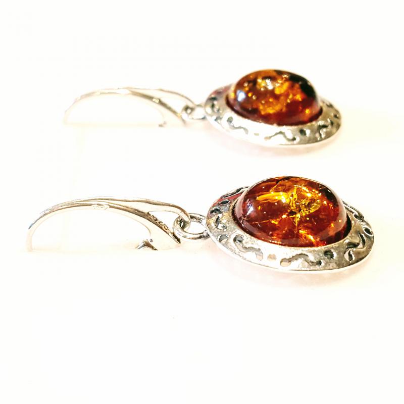 Borostyán ezüst fülbevaló akasztós Jubilex 544 - eMAG.hu