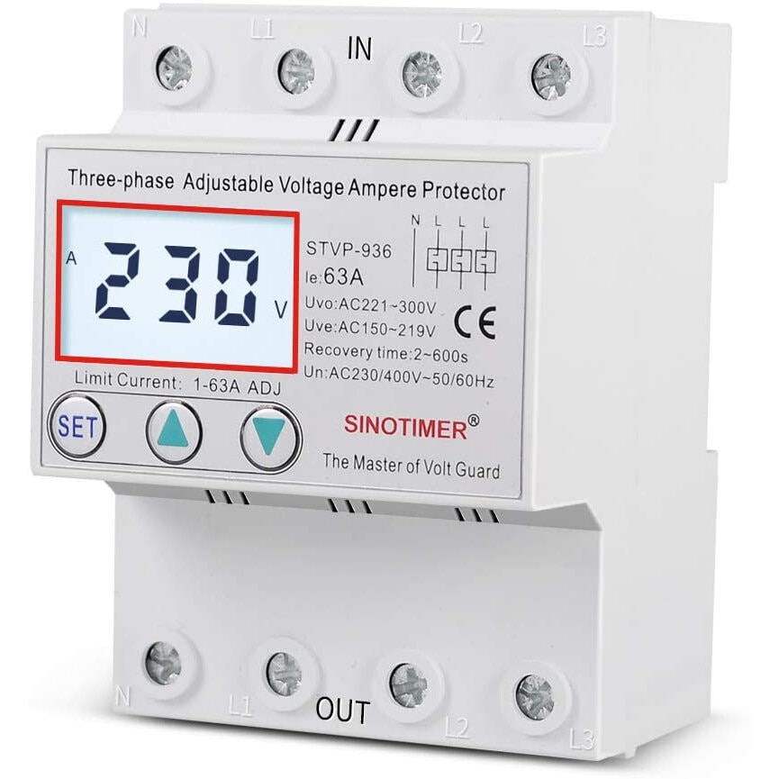 Releu TRIFAZIC siguranta digitala de protectie tensiune 380V ...