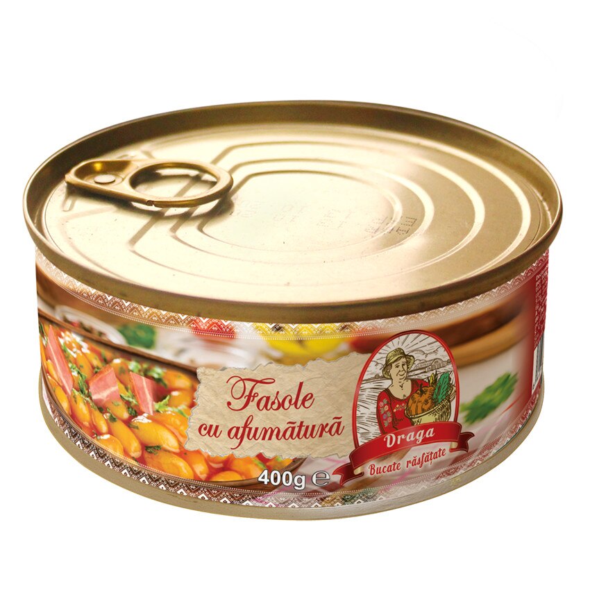 Conserva fasole cu afumatura, Draga, 400 g - eMAG.ro