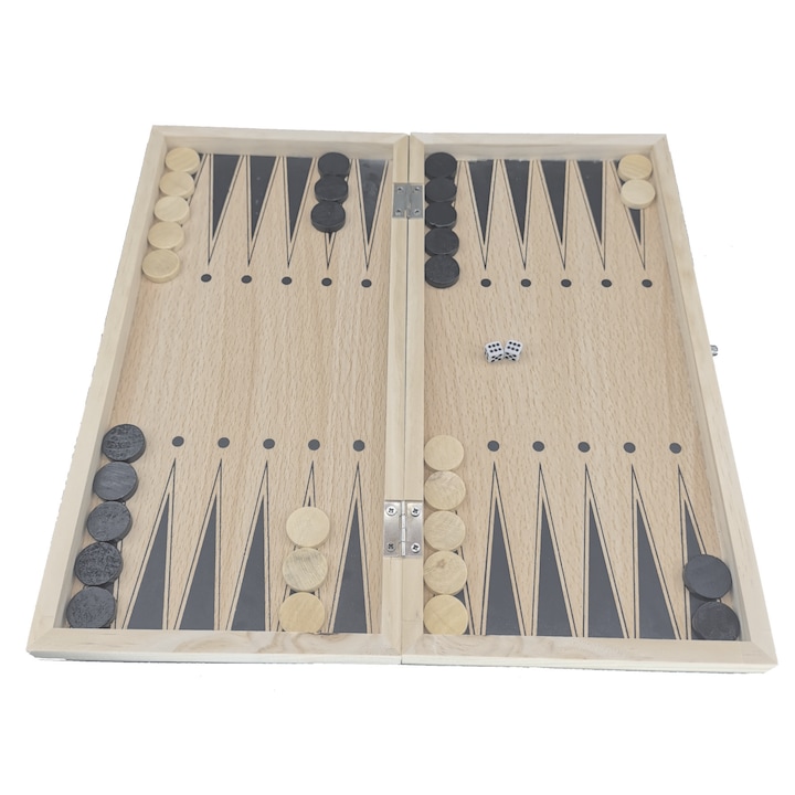Joc sah si table din lemn crem cu negru ,29x29 cm, 2-2/13 - eMAG.ro