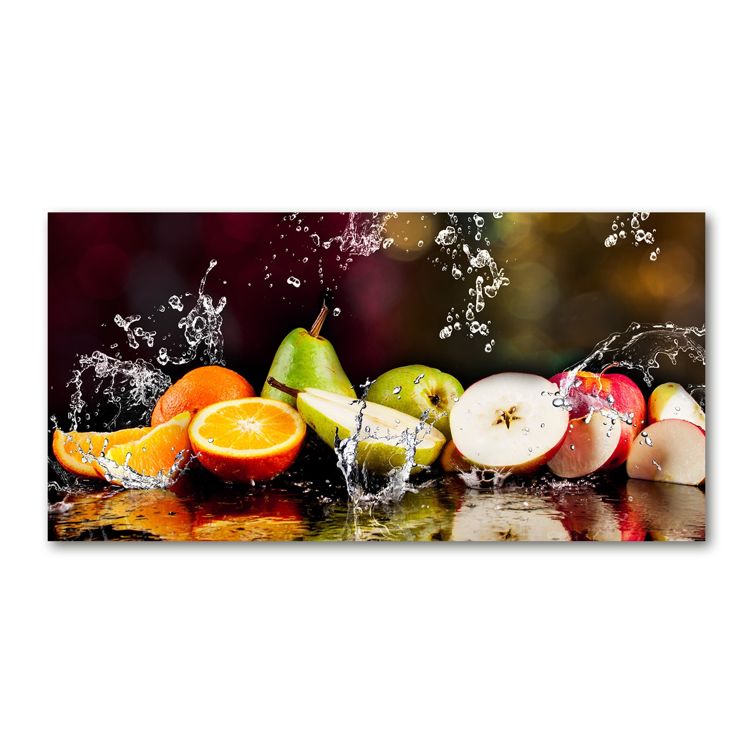 Pictura pe panza, Decorarea peretilor, 120 cm x 60 cm, Fructe si apa ...