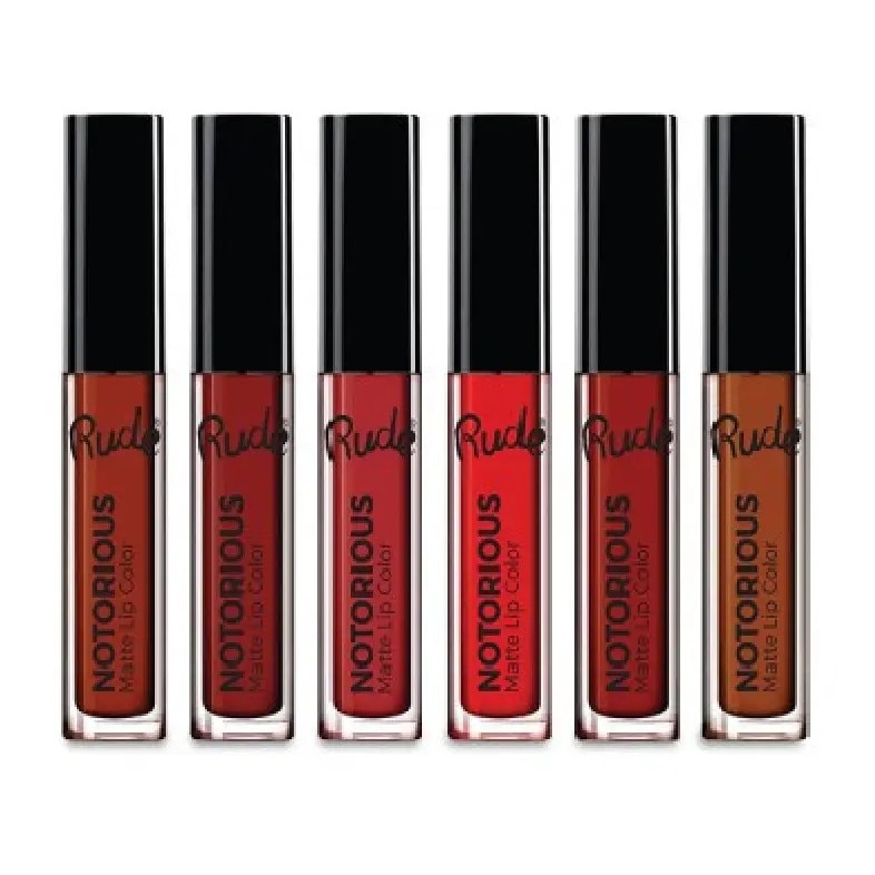 Комплект от 6 тъмни червила Rude Notorious Crime Does Pay, 15 мл - eMAG.bg
