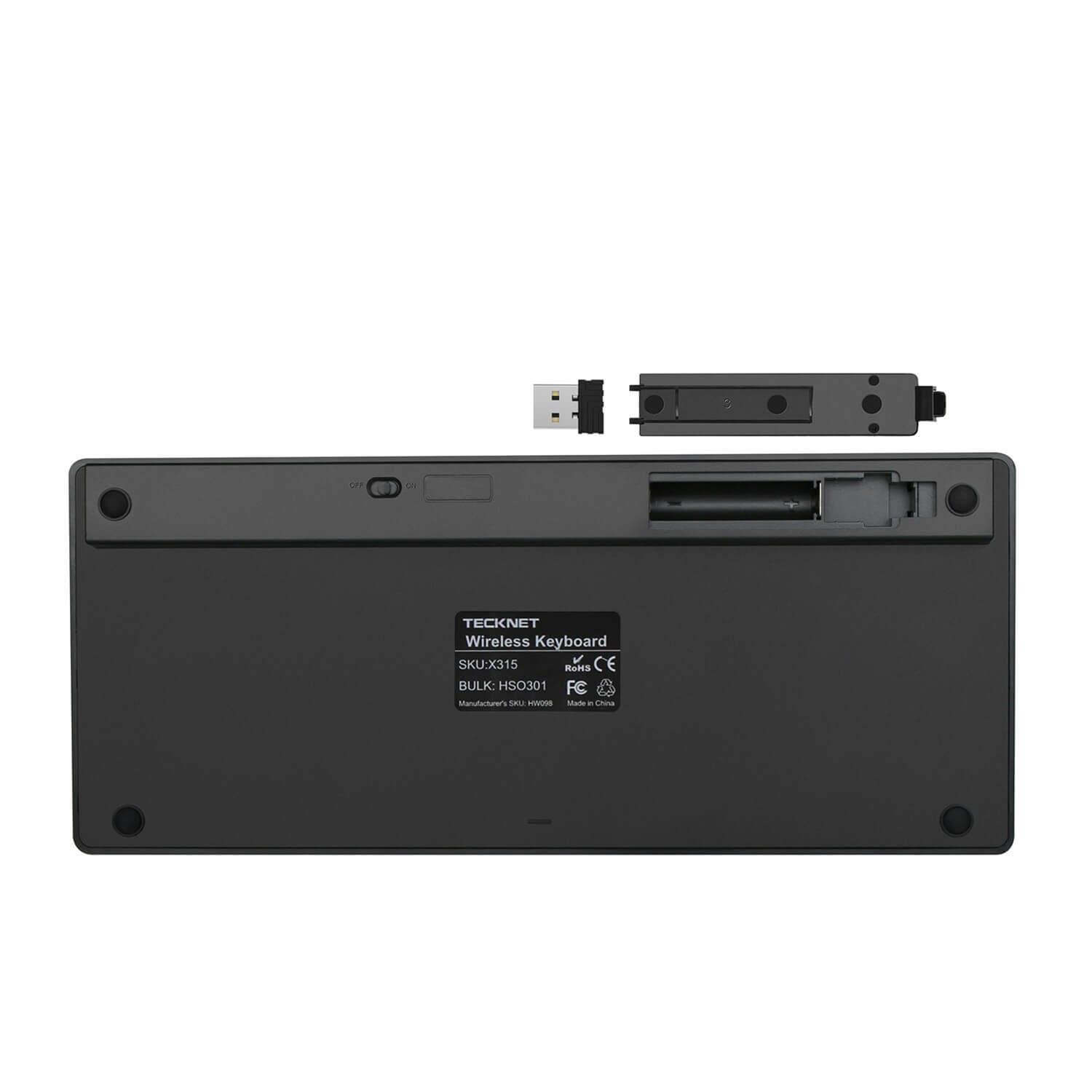 Tecknet Mini Keyboard X315 2.4G - безжична клавиатура за компютри и ...